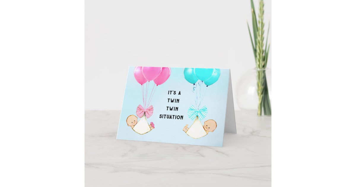 Twin Babies Card | Zazzle