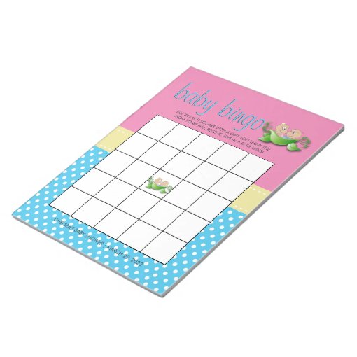 Twin Baby Girl & Boy Shower Game Notepad | Zazzle