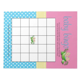 Twin Baby Girl & Boy Shower Game Notepad | Zazzle