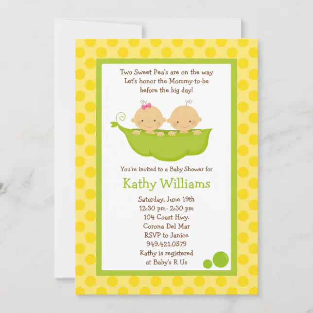 Twin Baby Shower Invitation | Zazzle