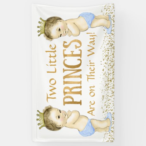 Twin Boy Prince Baby Shower Banner | Zazzle