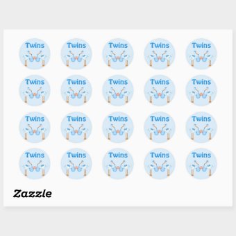 Twin Boys Classic Round Sticker | Zazzle