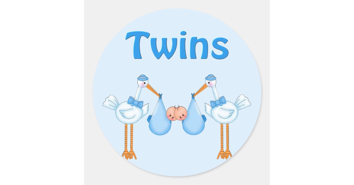 Twin Boys Classic Round Sticker | Zazzle