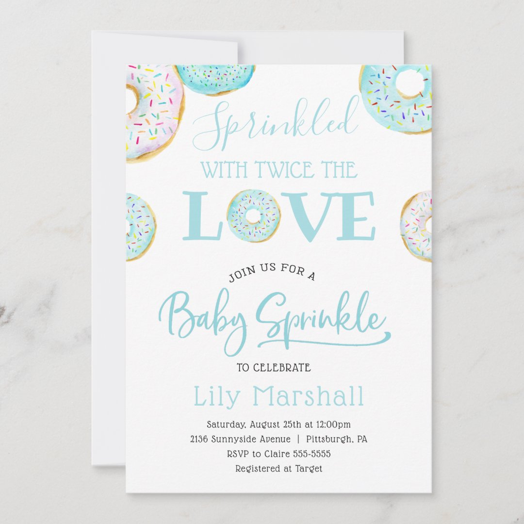 Twin Boys Donut Sprinkled with Twice the Love Invitation | Zazzle