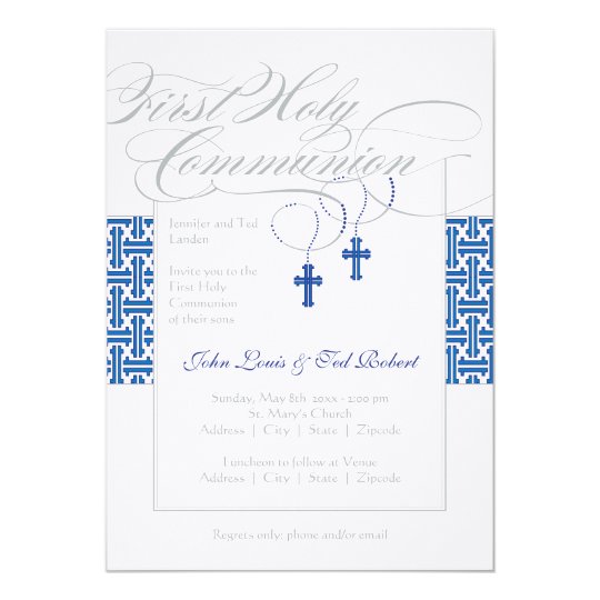 Twin Boys First Communion Invitation | Zazzle.com