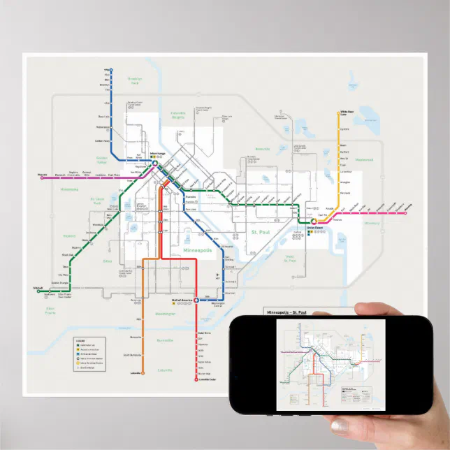 Twin Cities Transit Map (Future) Poster | Zazzle