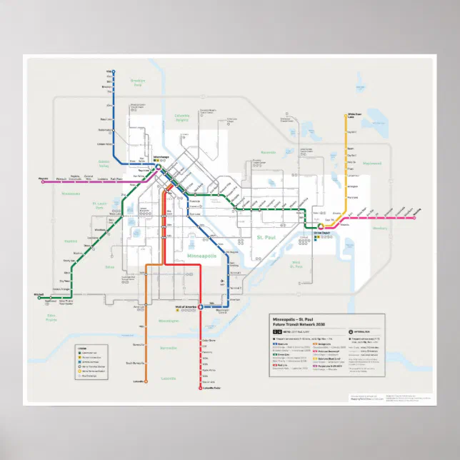 Twin Cities Transit Map (Future) Poster | Zazzle