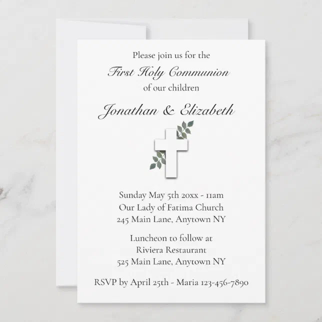 Twin First Communion Invitation | Zazzle
