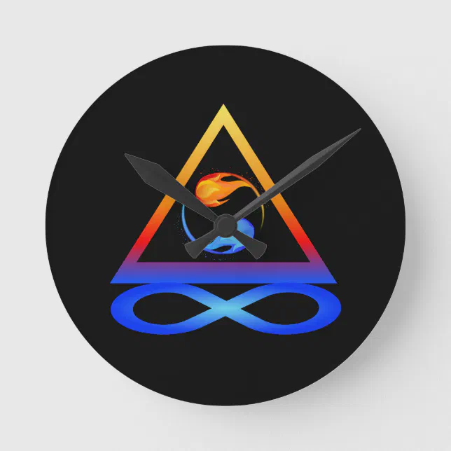 Twin Flame Symbol- Round Clock | Zazzle