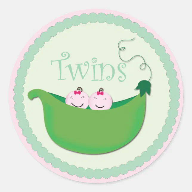 Twin Girl Cupcake Toppers & Stickers | Zazzle
