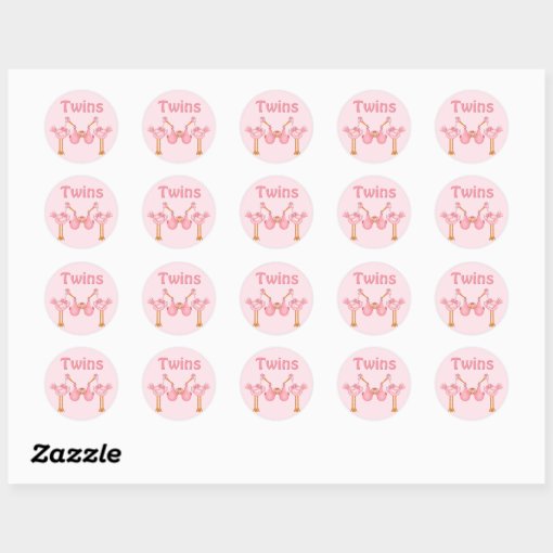 Twin Girls Classic Round Sticker | Zazzle