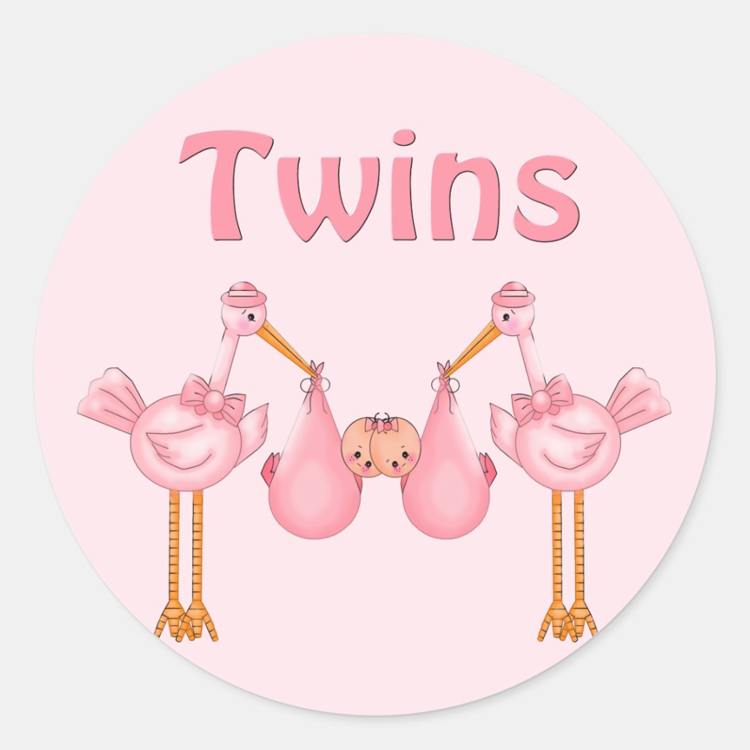 Twin Girls Classic Round Sticker | Zazzle