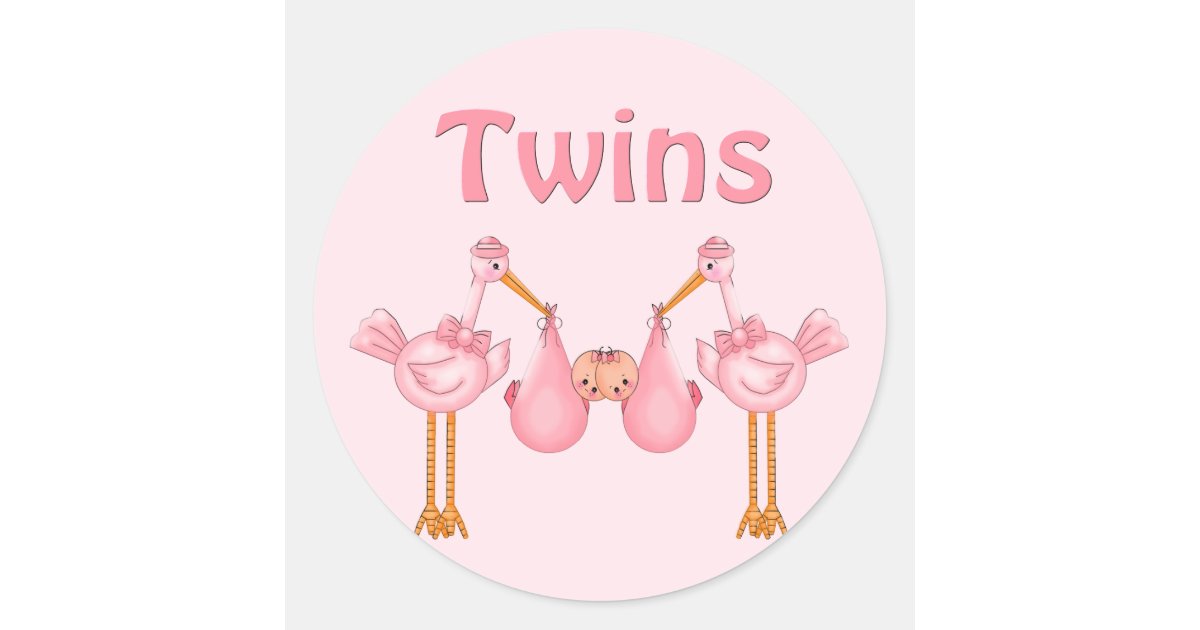 Twin Girls Classic Round Sticker | Zazzle