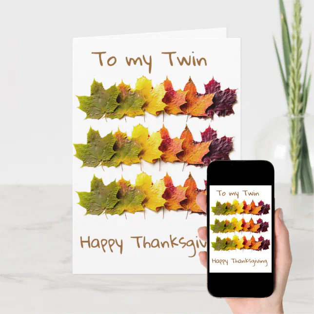 TWIN-HAPPY THANKSGIVNG-THANKFUL FOR YOU HOLIDAY CARD | Zazzle