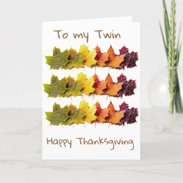 TWIN-HAPPY THANKSGIVNG-THANKFUL FOR YOU HOLIDAY CARD | Zazzle
