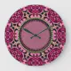 Twin Lights Hot Pink Geometric Art Wall Clock | Zazzle