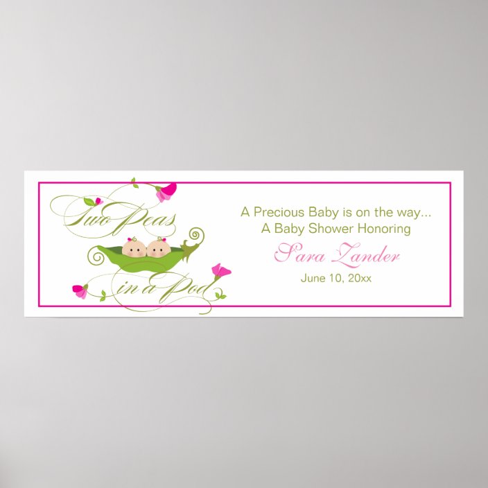 Twin Peas in a Pod | Ping Banner Poster | Zazzle