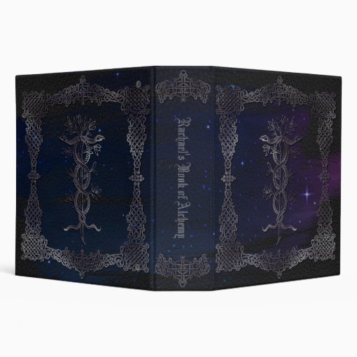 Twin Snakes Dark Cosmic Alchemy Book of Shadows 3 Ring Binder | Zazzle