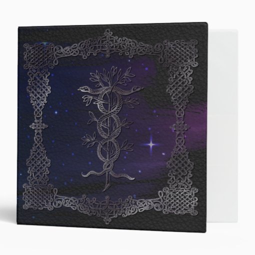 Twin Snakes Dark Cosmic Alchemy Book of Shadows 3 Ring Binder | Zazzle