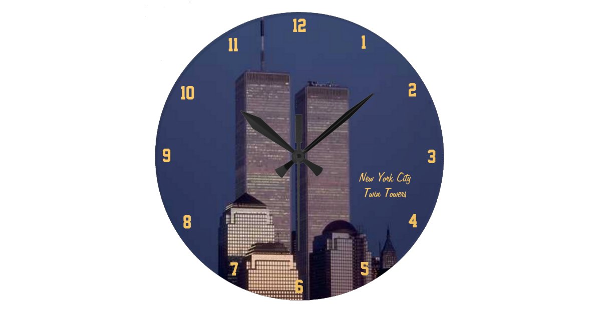 Twin Towers Large Clock | Zazzle.com