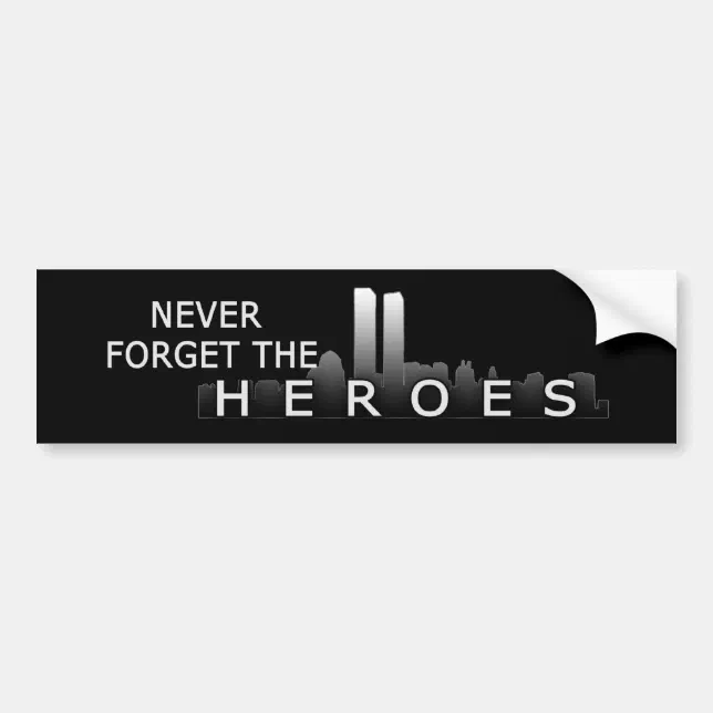 Twin Towers Never Forget Bumper Sticker | Zazzle
