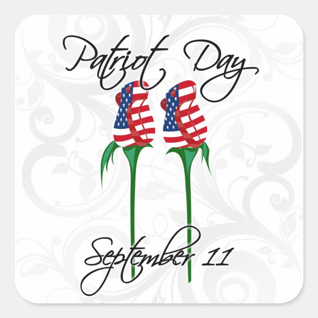 Twin Towers Roses, September 11 Square Sticker | Zazzle
