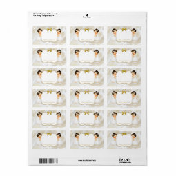 Twin Vintage Baby Girls Baptism Gold White Label | Zazzle