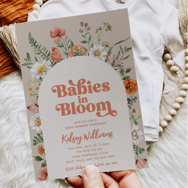 Twin Wildflower Baby Shower Invitations | Zazzle
