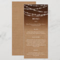 Twinkle LIghts Menu on Shaded Burlap | Zazzle
