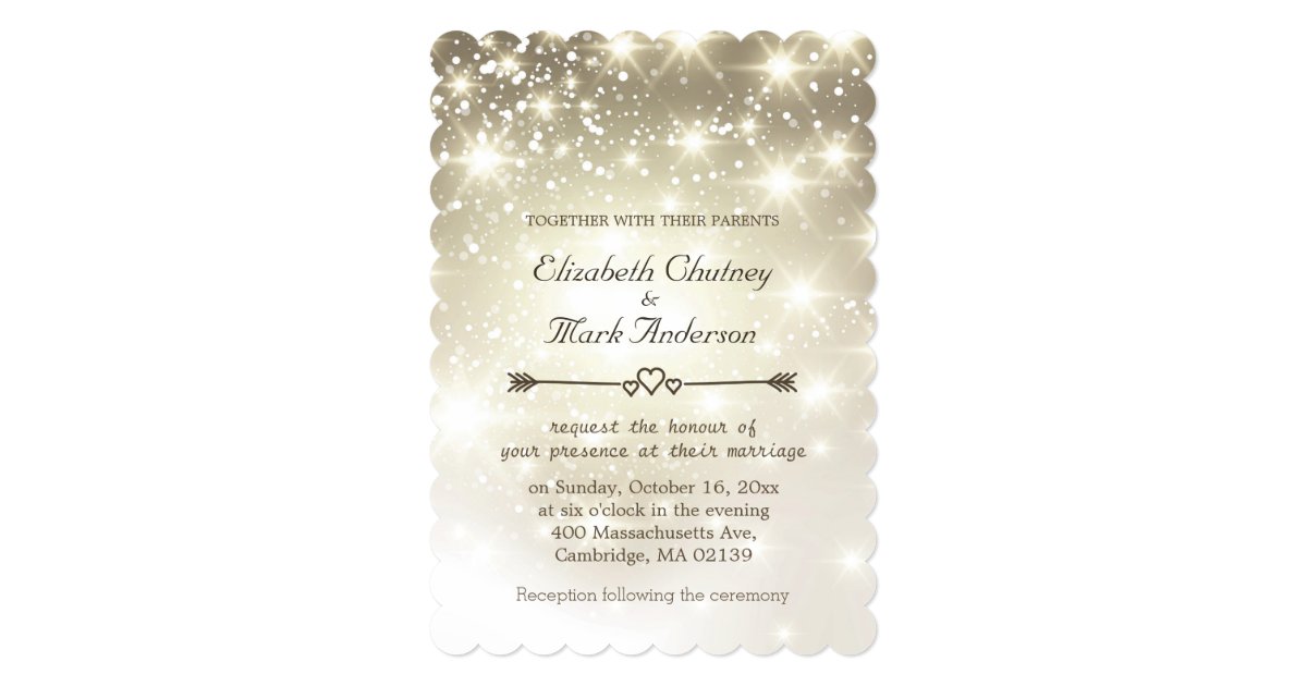 Twinkle Lights Outdoor Wedding Invitation | Zazzle.com