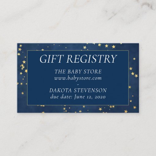 Twinkle Little Star | Blue Copper Gold Registry Enclosure Card | Zazzle