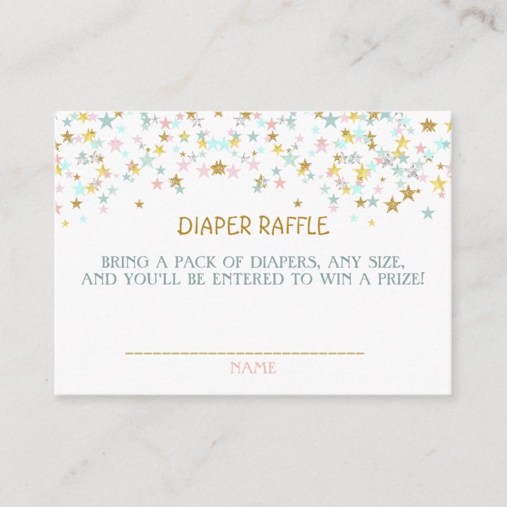 Twinkle Little Star Diaper Raffle African American Enclosure Card | Zazzle