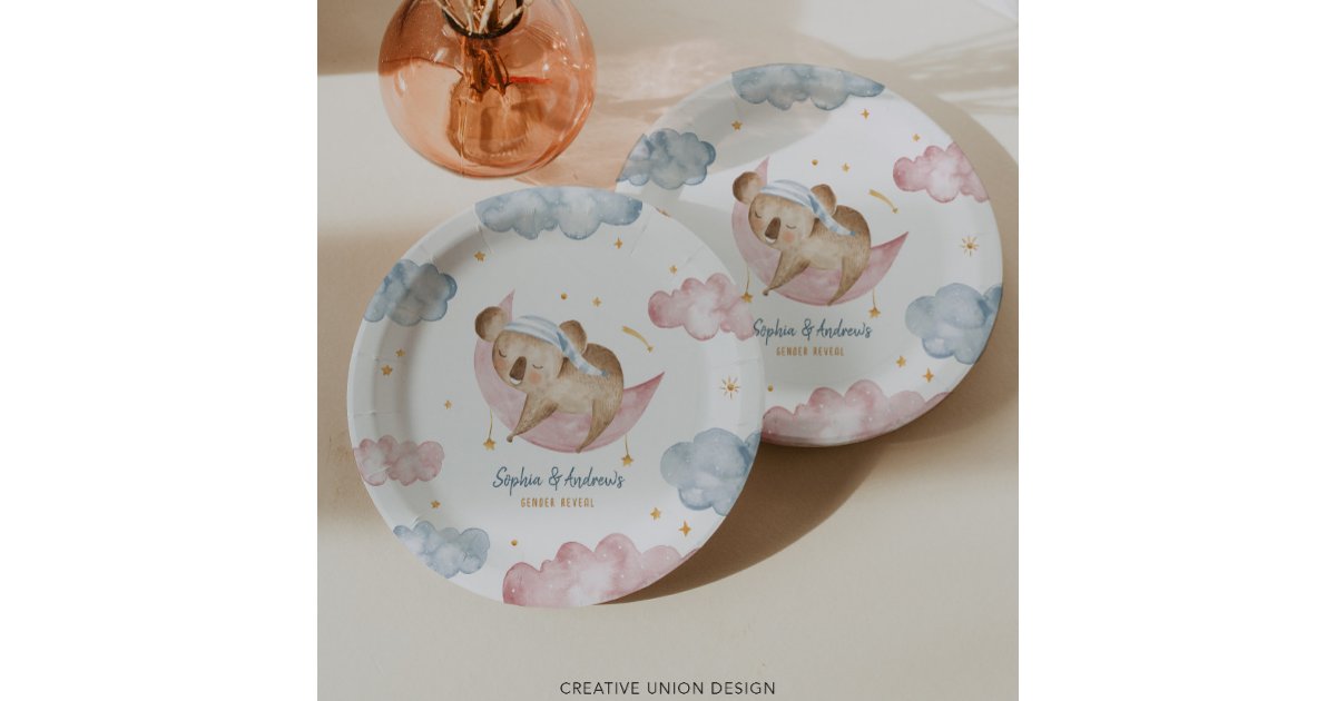 Twinkle Little Star Gender Reveal Paper Plates | Zazzle