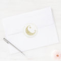 Twinkle Little Star Gold Moon Sticker White | Zazzle