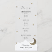 Twinkle Little Star Moon Gray Baby Shower Menu | Zazzle