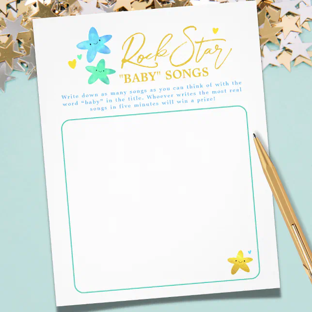 Twinkle Little Star Music Party Game Baby Shower Flyer | Zazzle
