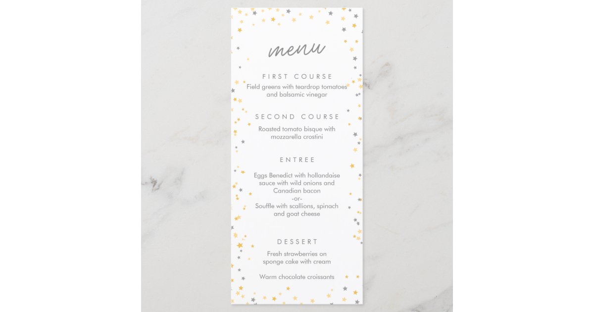 Twinkle Little Star Party / Shower Menu | Zazzle