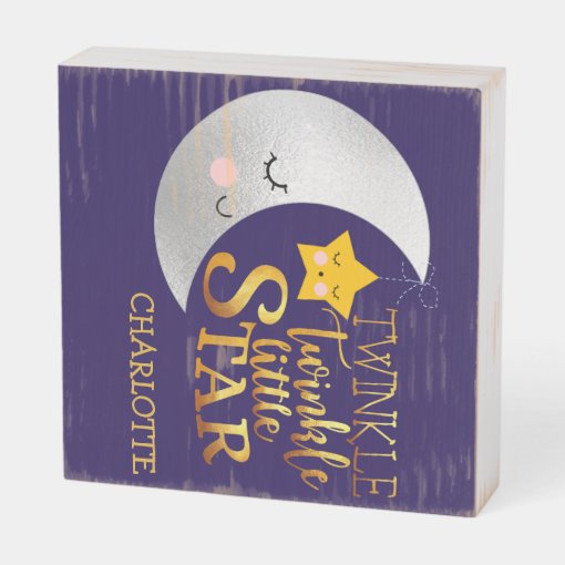 Twinkle Little Star Personalized Wooden Box Sign | Zazzle