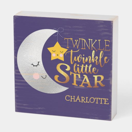 Twinkle Little Star Personalized Wooden Box Sign | Zazzle