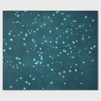Twinkle Little Star | Sparkly Teal Baby Shower Wrapping Paper | Zazzle