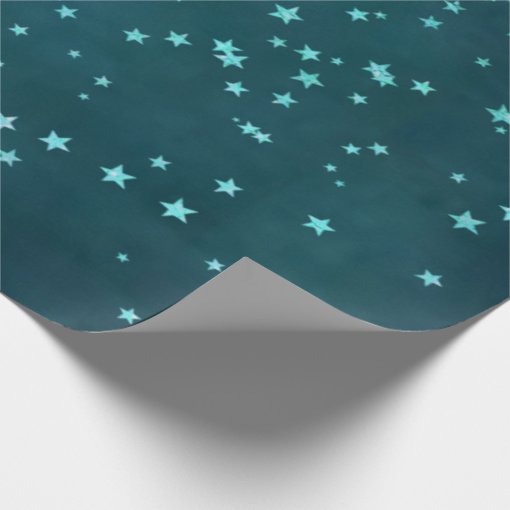 Twinkle Little Star | Sparkly Teal Baby Shower Wrapping Paper | Zazzle