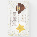 Twinkle Little Star with Friendly Owl 1st birthday Banner | Zazzle