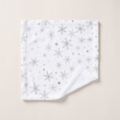 Twinkle Snowflake -Silver Grey & White- Bath Towel Set | Zazzle