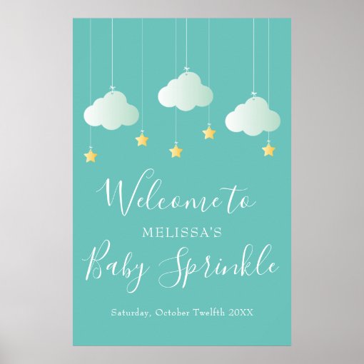 Twinkle Sprinkle Baby Shower / Sprinkle Welcome Poster | Zazzle