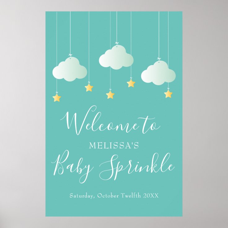 Twinkle Sprinkle Baby Shower / Sprinkle Welcome Poster | Zazzle