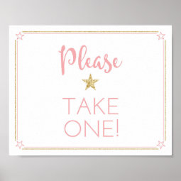 Twinkle Twinkle Baby Shower Take One Sign | Zazzle