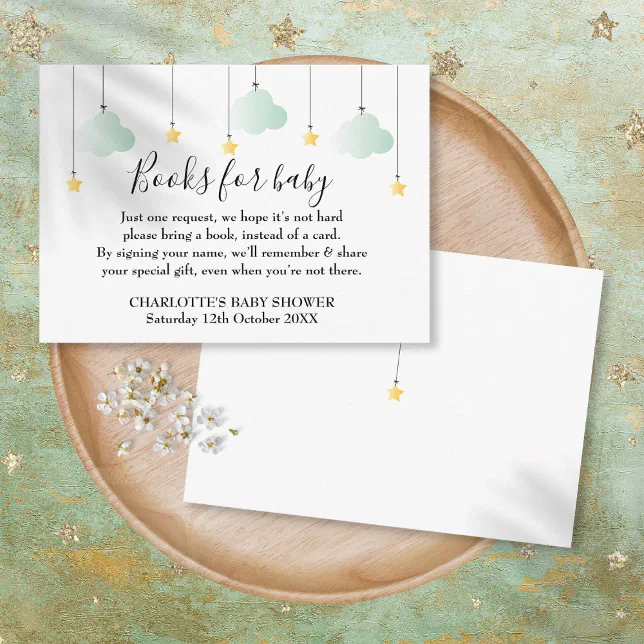Twinkle Twinkle Books For Baby Request Baby Shower Enclosure Card | Zazzle