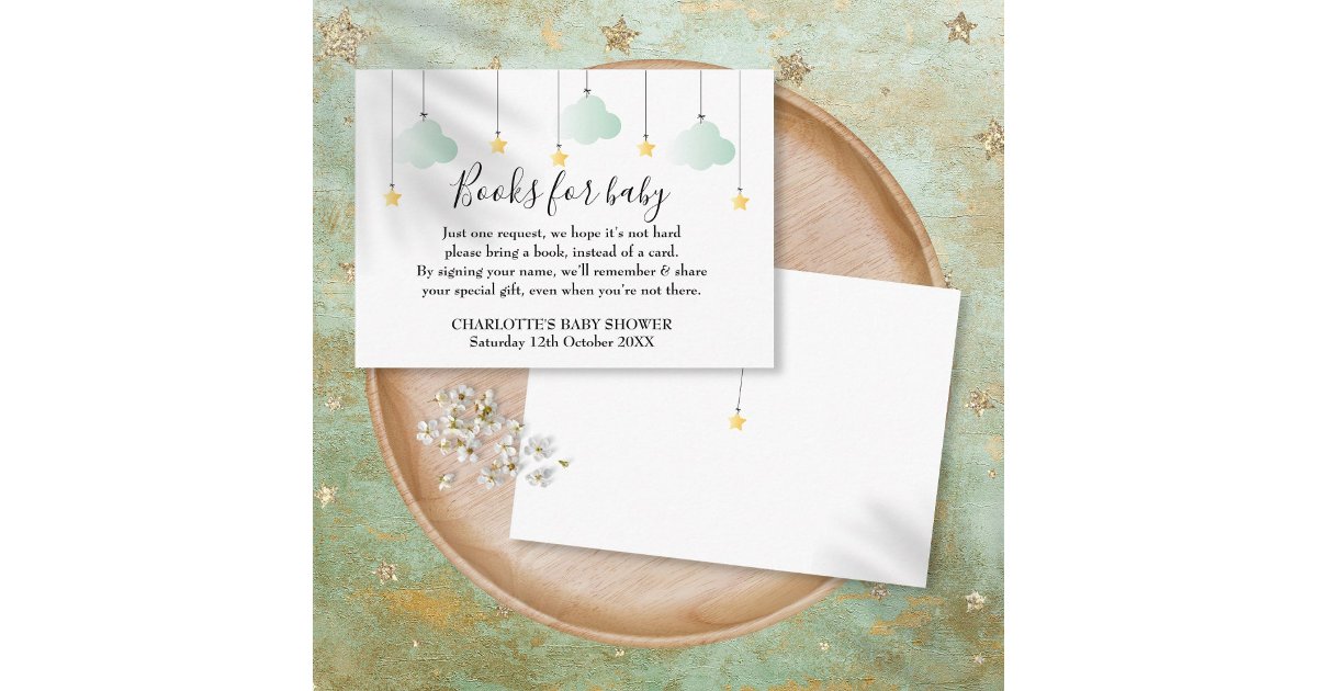 Twinkle Twinkle Books For Baby Request Baby Shower Enclosure Card | Zazzle