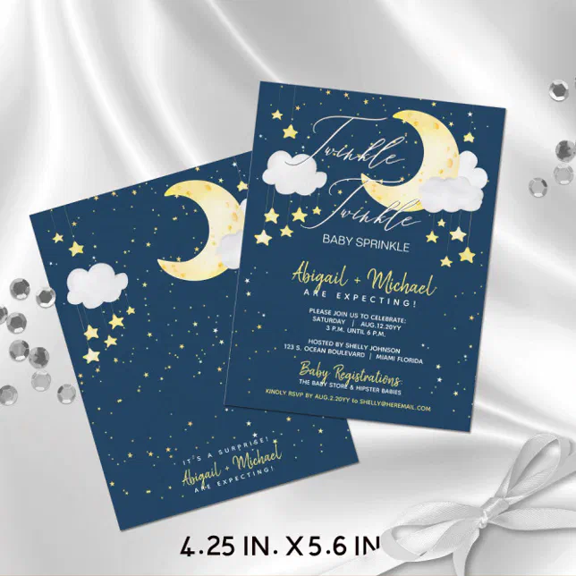 Twinkle Twinkle Budget Baby Shower Invite | Zazzle
