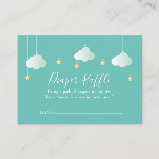 Twinkle Twinkle Diaper Raffle Baby Shower Enclosure Card | Zazzle